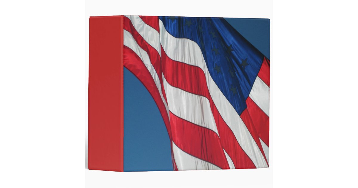 Patriotic American Flag 2" Binder | Zazzle