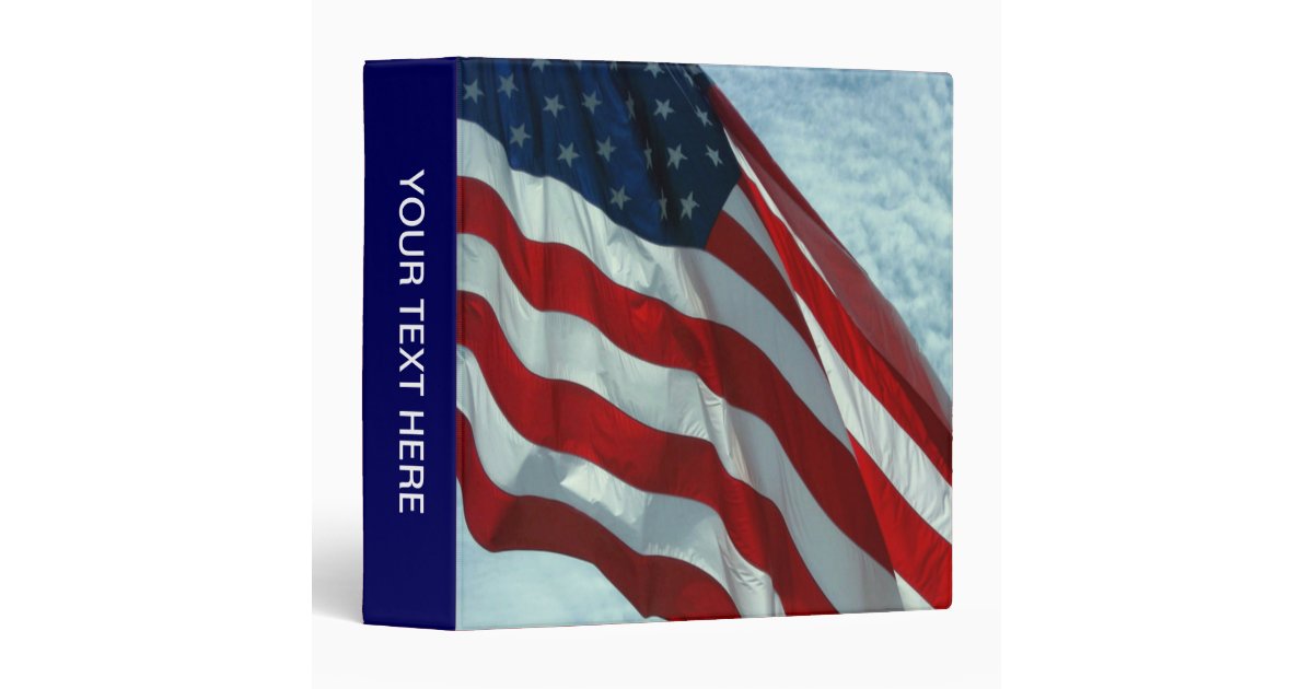 Patriotic American Flag 3 Ring Binder | Zazzle