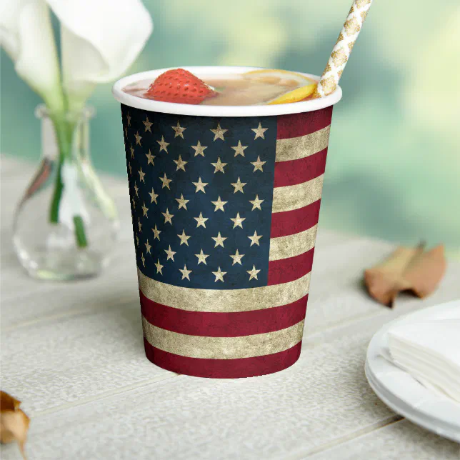Patriotic American Flag 4th July Independence Day Paper Cups | Zazzle