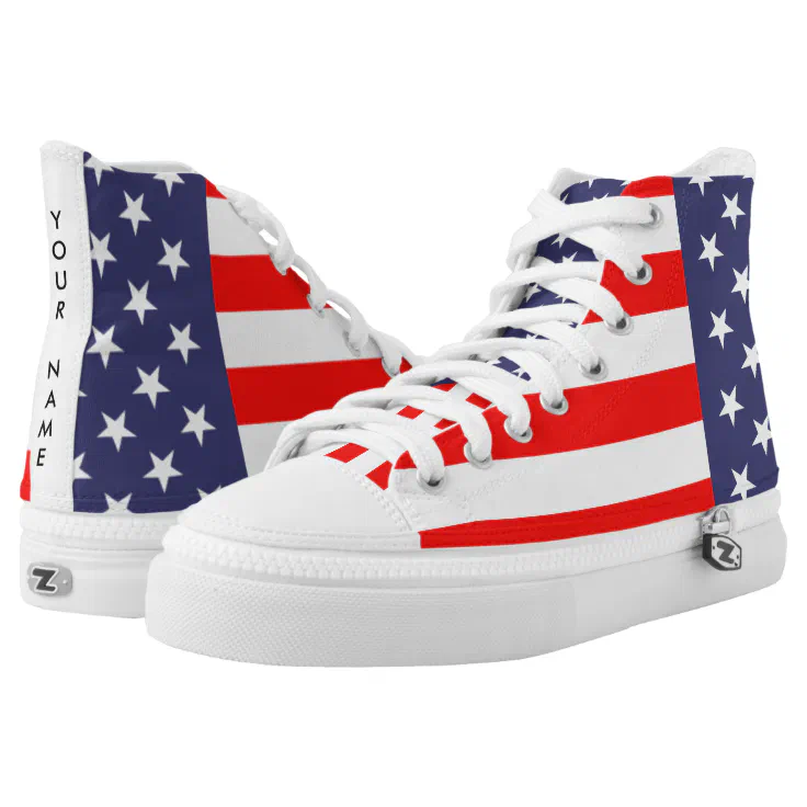Patriotic American flag 4th of July custom shoes | Zazzle
