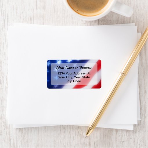 Patriotic American Flag Address Label | Zazzle