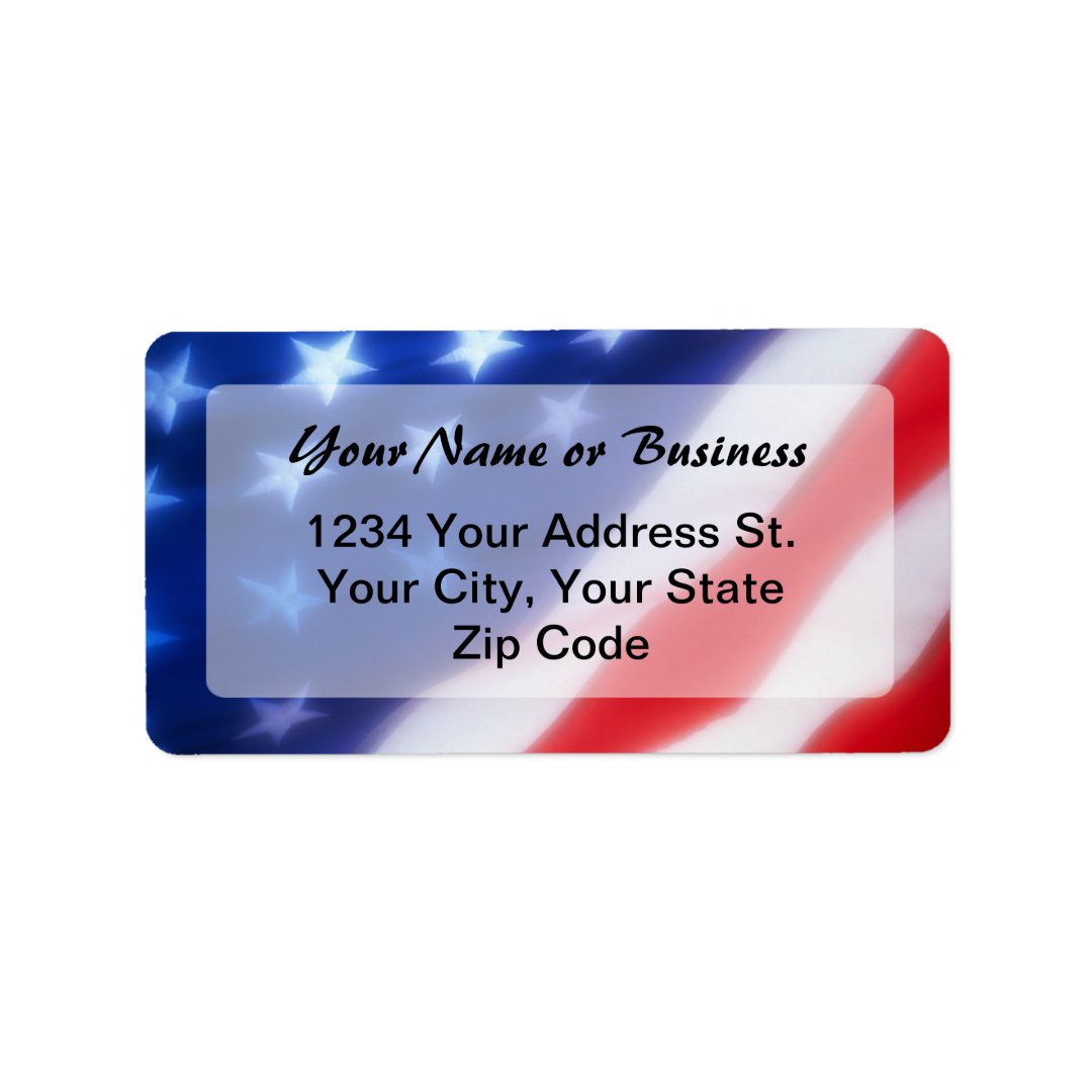 Patriotic American Flag Address Label | Zazzle