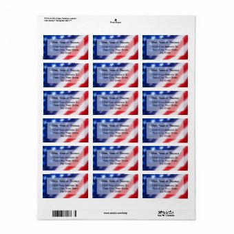 Patriotic American Flag Address Label | Zazzle