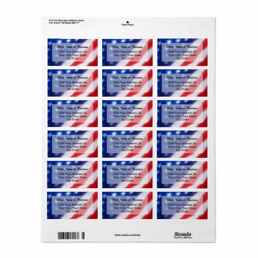 Patriotic American Flag Address Label | Zazzle
