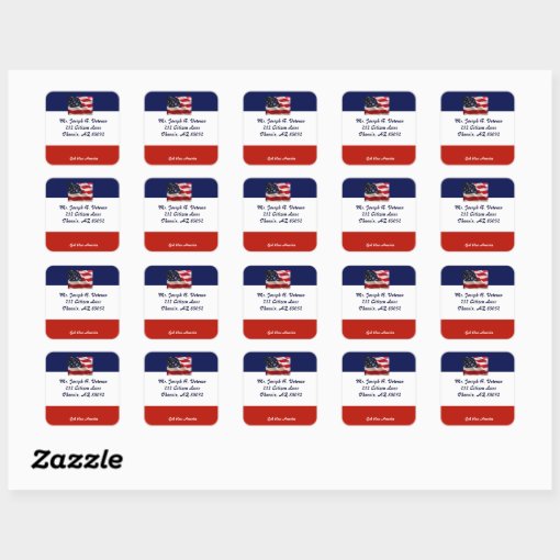Patriotic American Flag address label | Zazzle