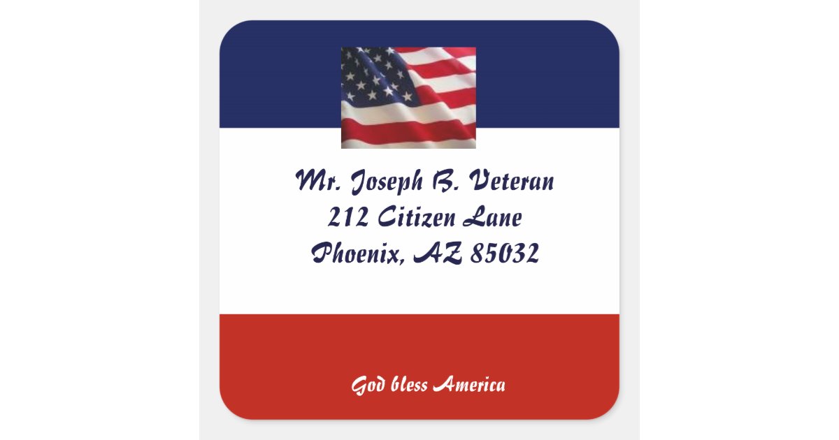 Patriotic American Flag address label | Zazzle