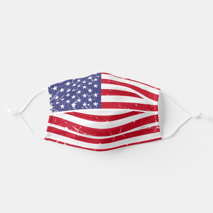 Patriotic American Flag Adult Cloth Face Mask | Zazzle