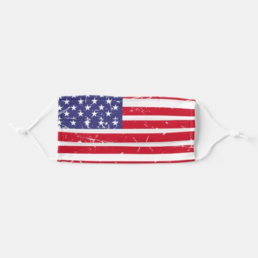 Patriotic American Flag Adult Cloth Face Mask | Zazzle