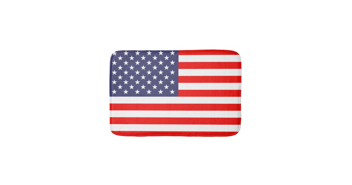 Patriotic American flag bathroom non slip bath mat | Zazzle