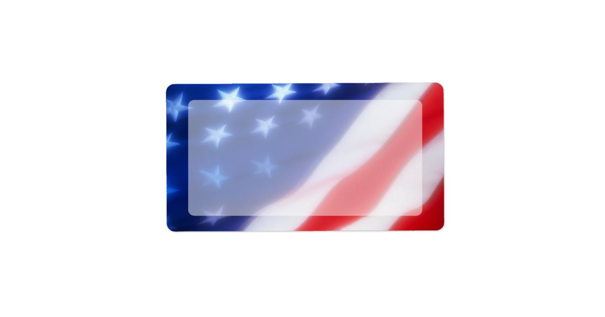 Patriotic American Flag Blank Label | Zazzle