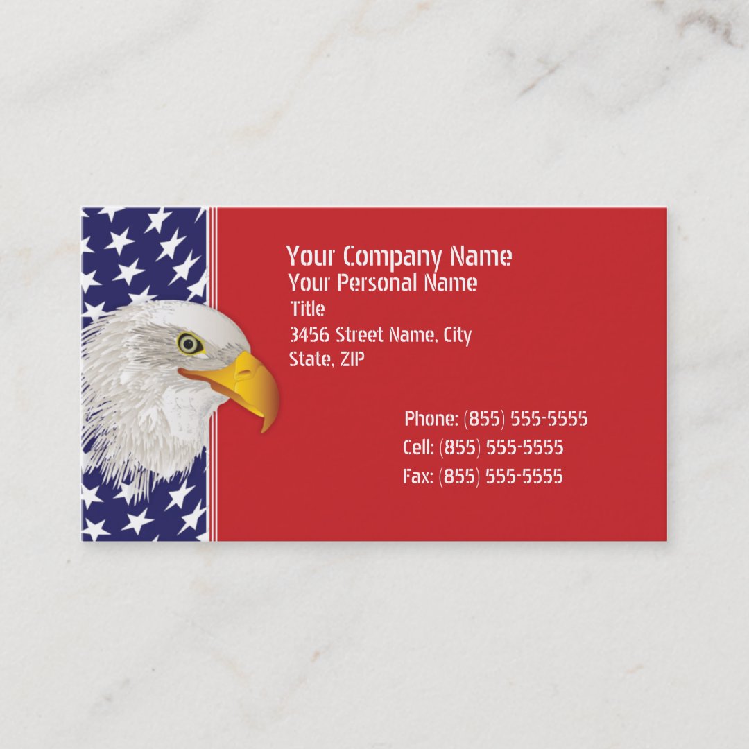 Patriotic American Flag Business Card | Zazzle