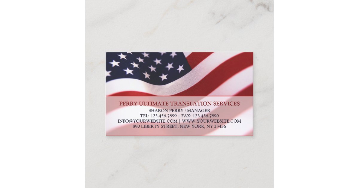 Patriotic American Flag Business Card Template | Zazzle