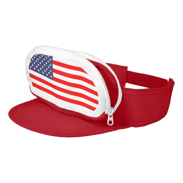 Patriotic American flag cap sac hat with wallet | Zazzle