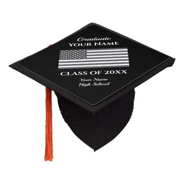 Patriotic American flag Class of 2023 custom name Graduation Cap Topper ...