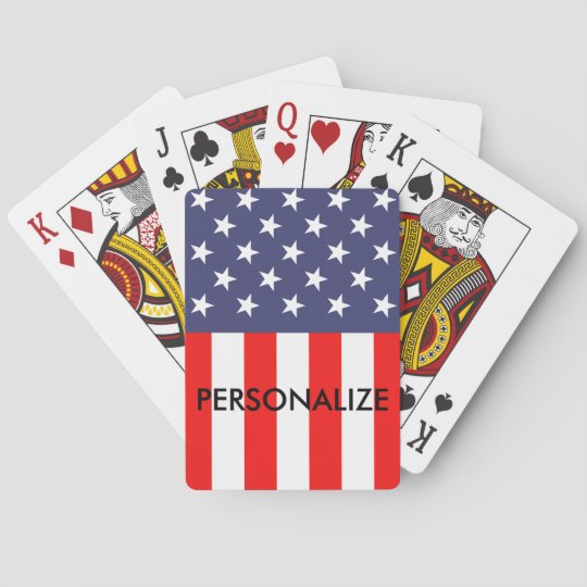 Patriotic American flag custom poker playing cards | Zazzle.com