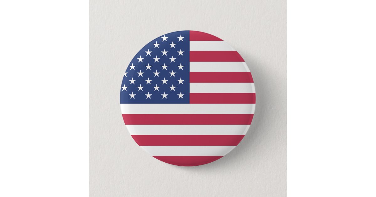 Patriotic American Flag Custom Size Pin Button | Zazzle