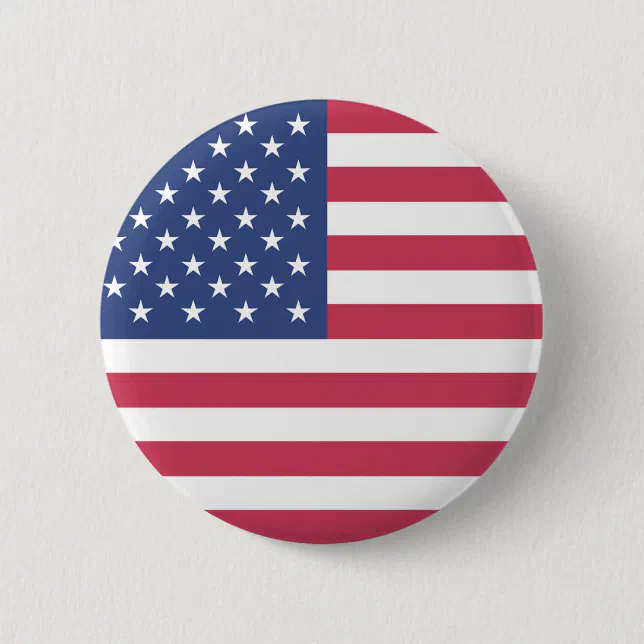 Patriotic American Flag Custom Size Pin Button | Zazzle