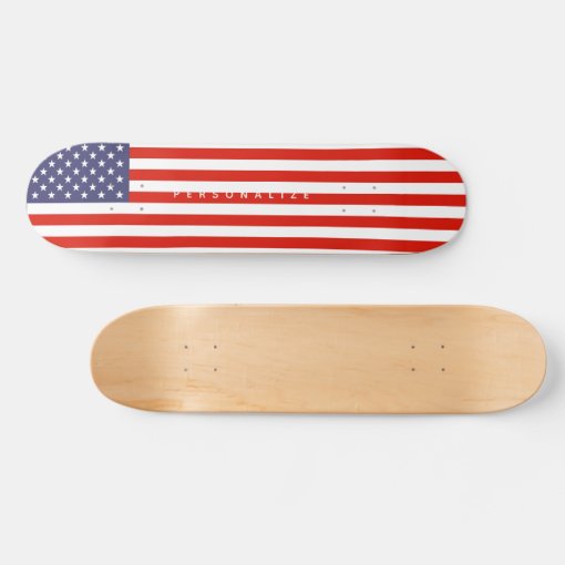 Patriotic American flag custom skateboard deck | Zazzle