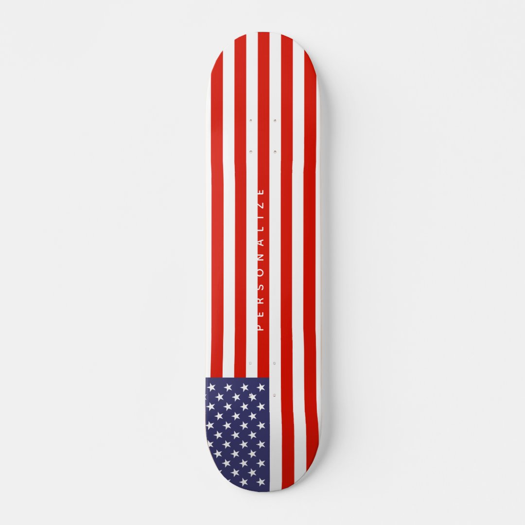 Patriotic American flag custom skateboard deck | Zazzle