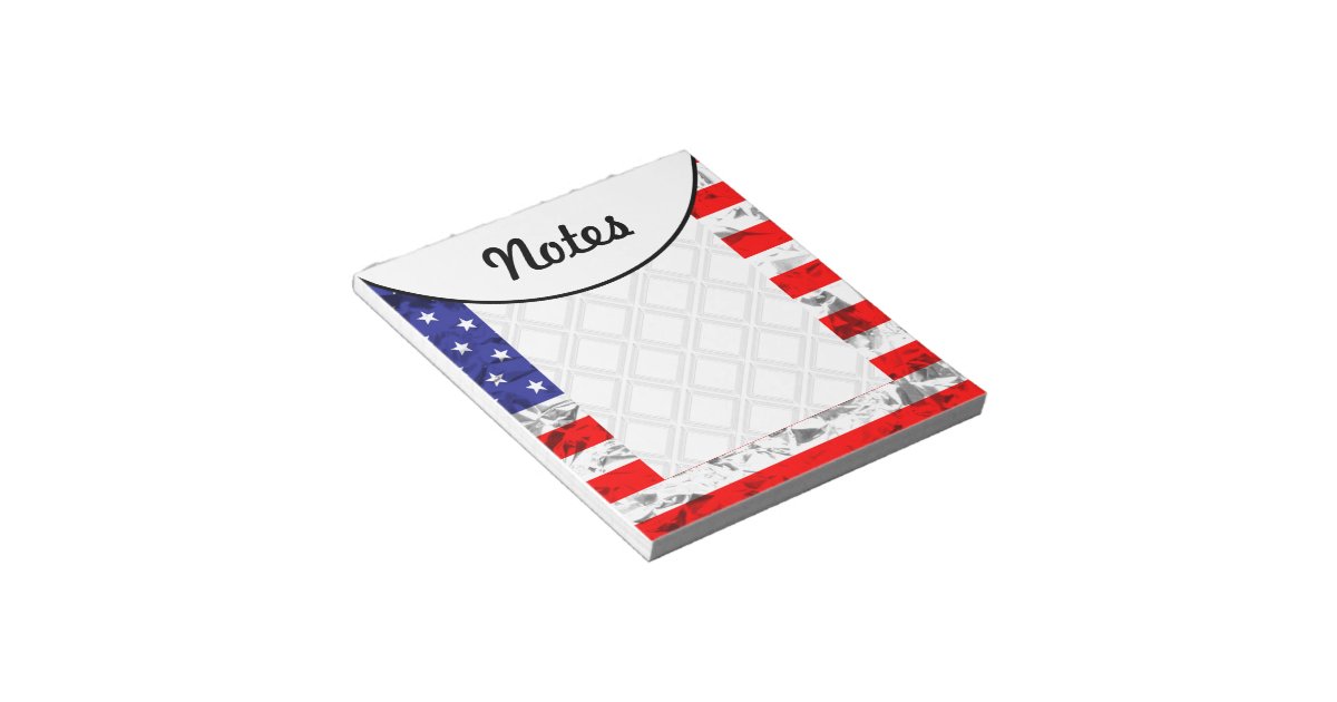 Patriotic American Flag Design Notepad | Zazzle
