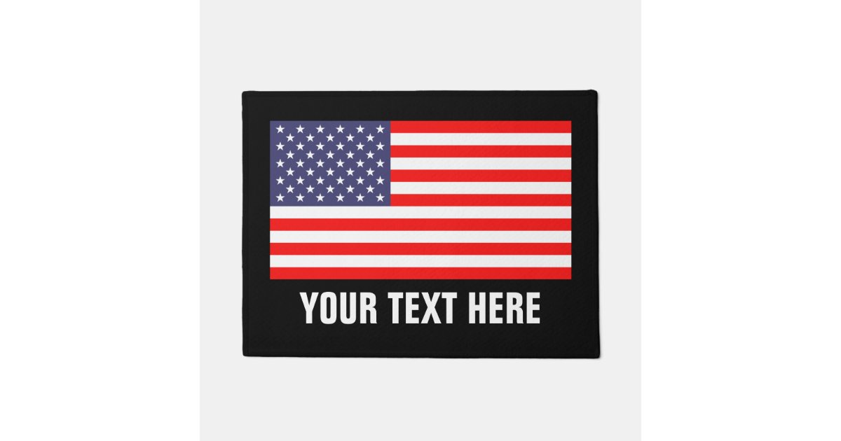 Patriotic American flag door mat for home or store | Zazzle