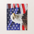PATRIOTIC AMERICAN FLAG EAGLE JIGSAW PUZZLE | Zazzle