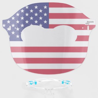 Patriotic American Flag Face Shield | Zazzle
