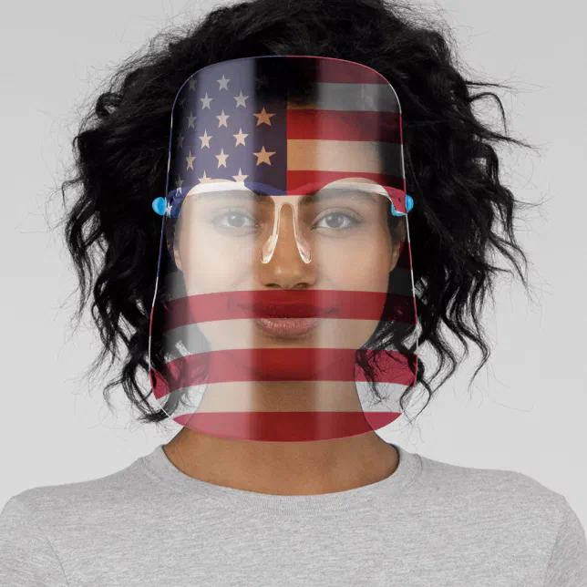 Patriotic American Flag Face Shield | Zazzle