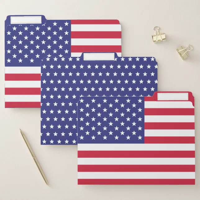 Patriotic American Flag File Folder | Zazzle