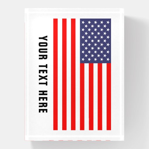 Patriotic American flag glass paperweight gift | Zazzle