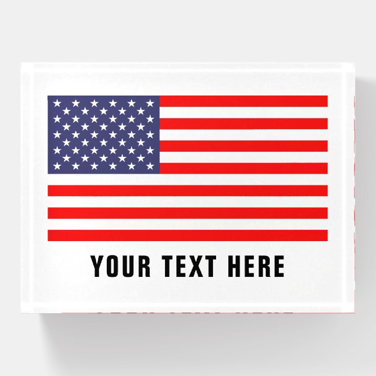 Patriotic American flag glass paperweight gift | Zazzle
