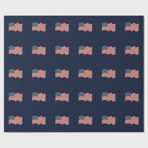 Patriotic American Flag Holiday Wrapping Paper | Zazzle