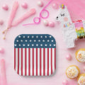 Patriotic American Flag July 4th Paper Plates | Zazzle