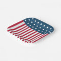 Patriotic American Flag July 4th Paper Plates | Zazzle