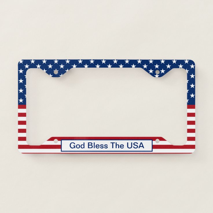 Patriotic American Flag License Plate Frame | Zazzle