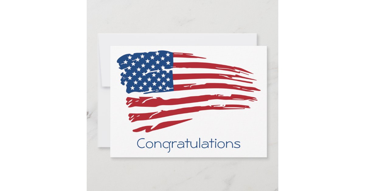 Patriotic American Flag Military Congratulations | Zazzle