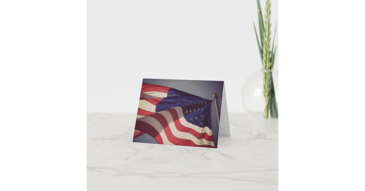 Patriotic American Flag Note Card | Zazzle