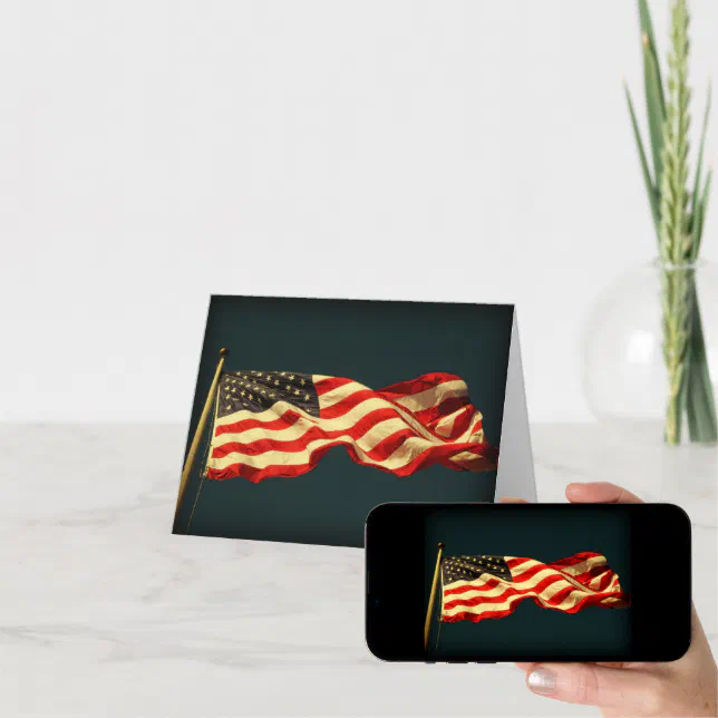 Patriotic American Flag Note Card | Zazzle