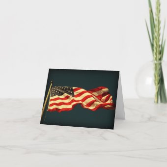 Patriotic American Flag Note Card | Zazzle