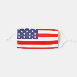 Patriotic American flag of the United States Adult Cloth Face Mask | Zazzle