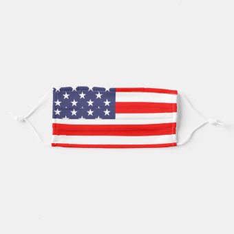 Patriotic American flag of the United States Adult Cloth Face Mask | Zazzle