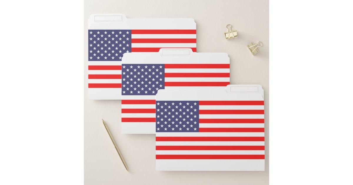 Patriotic American flag of USA custom File Folder | Zazzle
