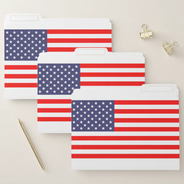 Patriotic American flag of USA custom File Folder | Zazzle