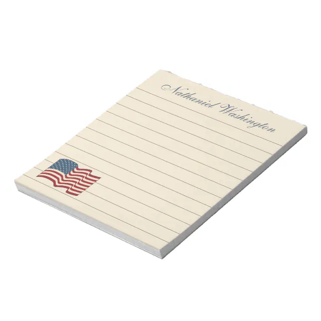 Patriotic American Flag Office Kitchen Notepad | Zazzle
