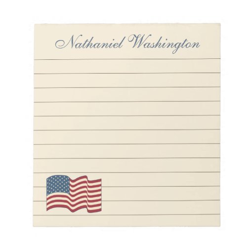 Patriotic American Flag Office Kitchen Notepad | Zazzle