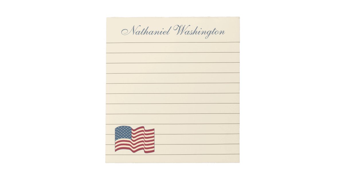 Patriotic American Flag Office Kitchen Notepad | Zazzle