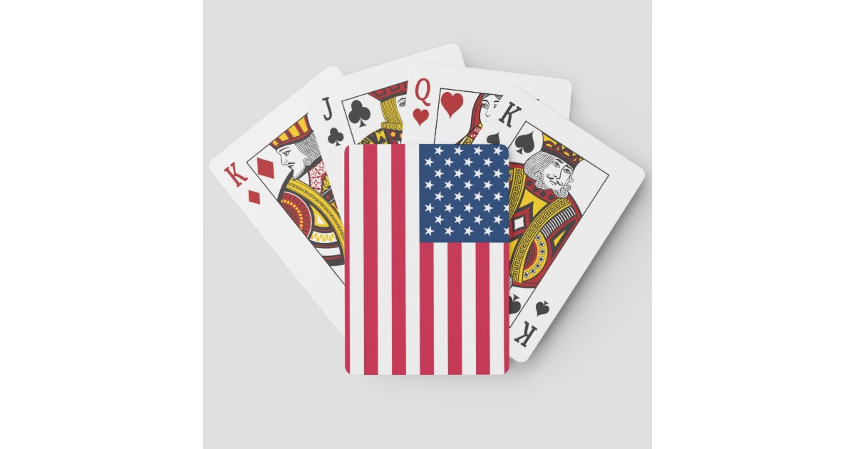 Patriotic American Flag Playing Cards | Zazzle