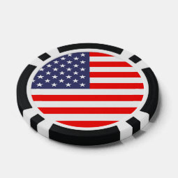 Patriotic American flag poker chips for card game | Zazzle