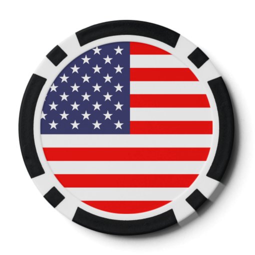 Patriotic American flag poker chips for card game | Zazzle
