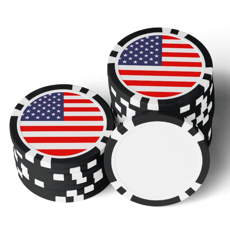 Patriotic American flag poker chips for card game | Zazzle